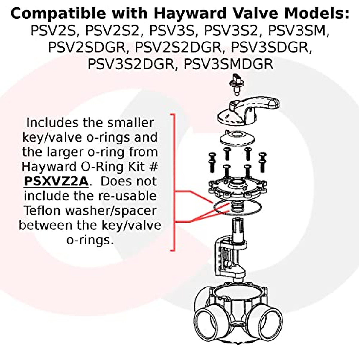 (12 Sets, 36 Pcs) Replacement Valve Cover & Shaft O-Rings for Jandy NeverLube/Pentair Valves (Part Numbers O-515-KIT-9, 1132/51016200 and R0487100/192039/O-158) and Hayward PSV valves (P/N: PSXVZ2A)