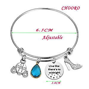 CHOORO Inspired Charm Bangle Live Like There's No Midnight Bracelet Fables and Fairytale Gift For Her (No Midnight bracelet)