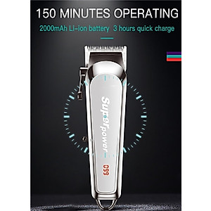 HARUE Hair Clippers for Men, Hair Trimmer Cordless Hair Clipper Electric Haircut Machine Adjustable Hair Cutting Machine Portable Clippers for Men