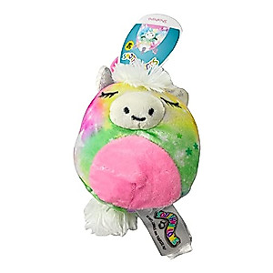 Official KellyToy Squishmallow Clip-on Tie Dye Shoshana The Unicorn 3.5 Super Soft Plush Toy Animal for Backpack or Purse Accessory…