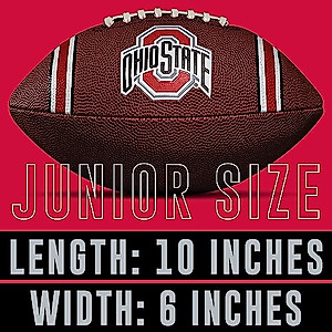 Franklin Sports NCAA Ohio State Buckeyes Kids Youth Football - Official College Team Football with Team Logos - Junior Size Football
