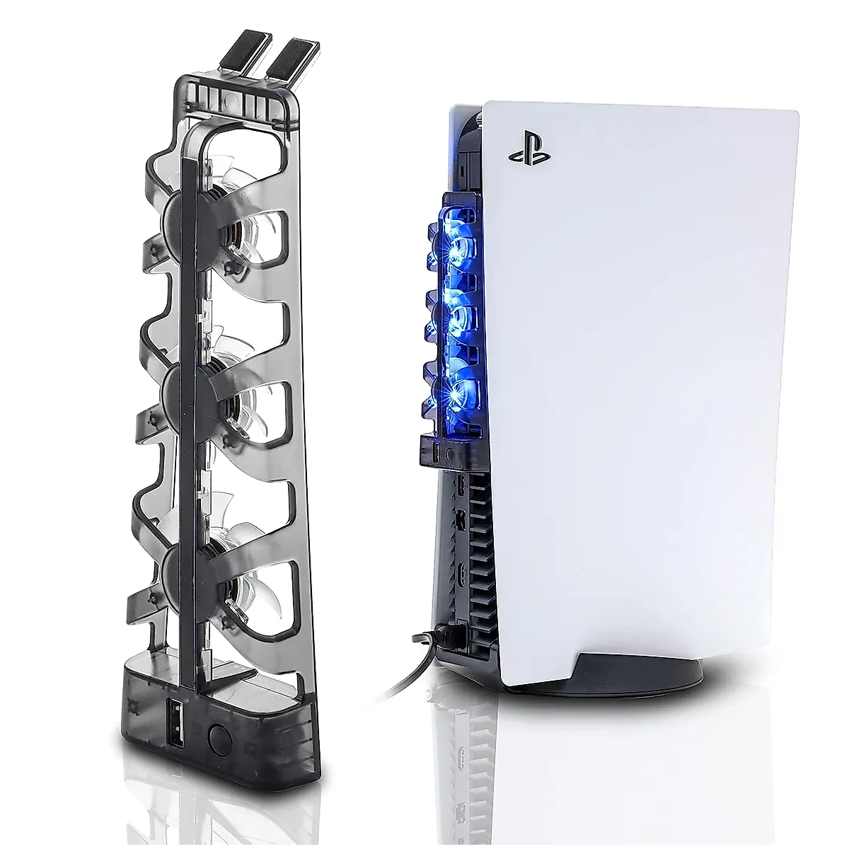 PS5 Controller Accessories, PS5 Controller Charger Station and PS5 Cooling Fans with LED Indicator