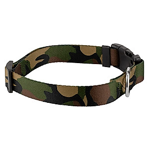 Country Brook Petz - Deluxe Woodland Camo Dog Collar - Made in The U.S.A. - Camouflage Collection Featuring Rugged Designs (1 Inch, Extra Large)