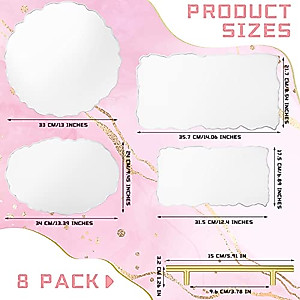 Resin Tray Molds Silicone Tray Mold Irregular Casting Agate Epoxy Molds with Gold Handles for DIY Crafts Making Faux Agate Tray Serving Board Home Decor