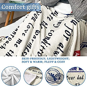 Dad Blanket - Throw Blanket to My Dad, I Love You Dad Gifts from Daughter or Son for Dad, Birthday Gifts for Dad Unique, Air Mail Letter Blanket for Fathers Day