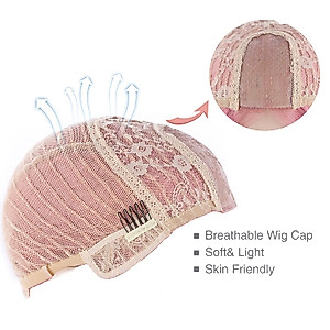 Pink Wig 28 Inches Long Pink Wavy Wigs For Women Synthetic Hair Replacement Wigs Light Pink Wig Halloween Cosplay Daily Party Heat-Resistant Fiber Wig (Pink (673HT))