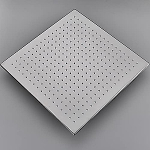 Zovajonia Brushed Nickel LED 12 Inch Shower Head Color Changing Brass Showerhead Square Rainfall Top Sprayer