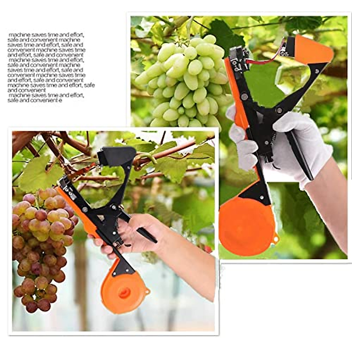 SUCA Plant Vine Tying Machine, Plant Tape Cattle Panels for Garden Trellis,Plant Tying toolwith 10000pcs Staples 24 Rolls Tape Plant Tape Gun for Grapes,tapener (tapetool set1pcs)