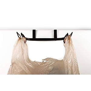 Spectrum Diversified Ashley Over-The-Cabinet-Door Grocery Installation Plastic Recycling & Trash, Under Sink Garbage Bag Holder, Bronze