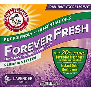 Arm & Hammer Forever Fresh Clumping Cat Litter Lavender, MultiCat 18lb With 20% More Lavender Freshness, Pet Friendly With Essential Oils