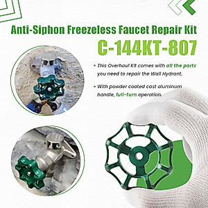Replace for Prier C-144KT-807 Anti-Siphon Freezeless Faucet Repair Kit C-144KT-807 C-144 Series Complete Repair Kit fit for C-144/244 Series Wall Hydrant