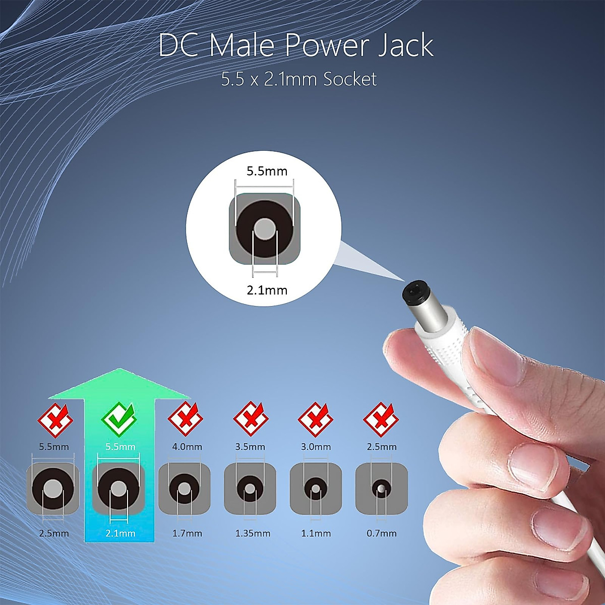 Sortfle 8.4V 1A DC Adapter Power Supply Plug Charger Switching Power Supply Adapter with LED Indication Plug 5.5x2.1 Extra Long 10 Foot Cord
