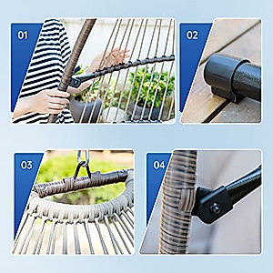 Hanging Swing Chair Egg Chair Hammock Chair Basket Chair UV Resistant Cushion with Stand for Indoor Bedroom Outdoor Garden Backyard,Blue