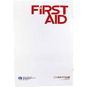OSHA & ANSI 5 Shelf Industrial First Aid Cabinet with Pocket Liner, 200 Person, 1890 Pieces, 2015 Class A+, Types I & II, Made in USA by Urgent First Aid™ with extra content & NEW ANSI First Aid Guide