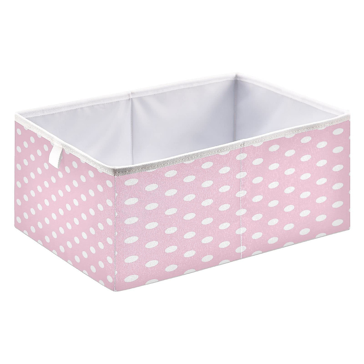Kigai Polka Dot Pink Cube Storage Bins - 11x11x11 In Large Foldable Storage Basket Fabric Storage Baskes Organizer for Toys, Books, Shelves, Closet, Home Decor