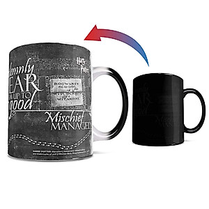 Morphing Mugs Harry Potter - Marauder's Map - Black and White - I Solemnly Swear - Mischief Managed - One 11 oz Color Changing Ceramic Mug – Image Revealed When HOT Liquid Is Added!
