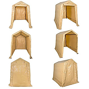 Sunnyglade 6x8 Ft Heavy Duty Storage Shelter with Roll up Door Side Wall Kit Portable Outdoor Storage Shed Car Canopy