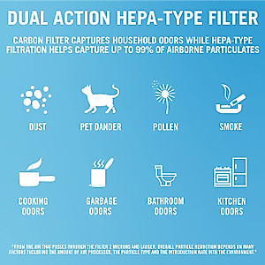 Febreze Replacement Dual Action HEPA-Type Air Purifier Filter, U Filter, 1-Pack, FRF101B