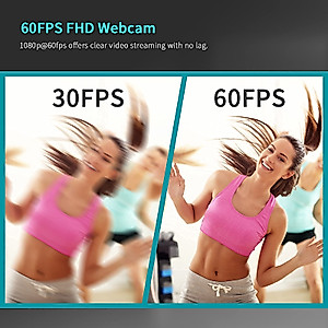 NexiGo N620E Webcam with Light, 1080P 60FPS AutoFocus, ePTZ 2X Digital Zoom, Plug and Play, [Software Included], FHD Streaming Web Camera, Dual Stereo Mics, for Zoom Skype Teams, PC Mac Laptop Desktop