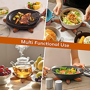 Tree Coasters, Wooden Trivets for Hot Dishes - Set of 3 for Easy Storage - Suited for Hots/Pans/Bowl/Teapot/Hot Holders - Multifunctional Ornaments