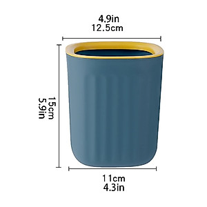 ALLC Kitchen Trash Can Desktop Trash Can Household with Pressure Ring Small Trash Can Storage Bin Wastebasket Garbage Can for Bedroom Office Living Room