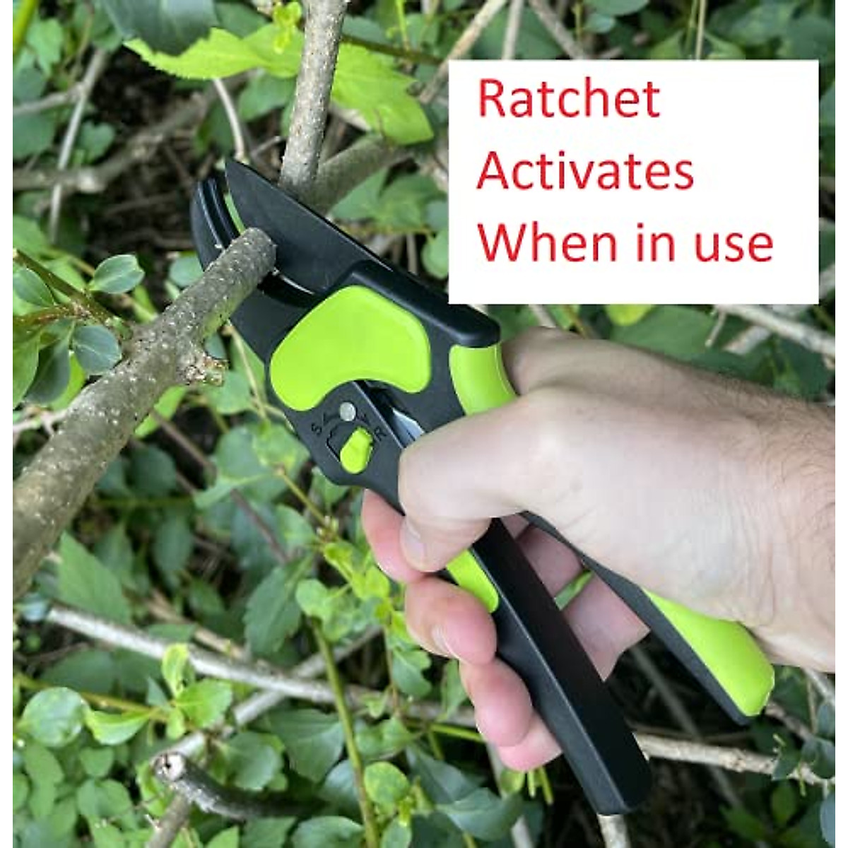 Garden Guru 2 in 1 Ratchet Pruning Shears for Weak Hands - Professional Ratcheting Garden Pruners Clippers - Ergonomic Shock Absorbing Grip - Makes Tough Cuts Easy - Great for Seniors