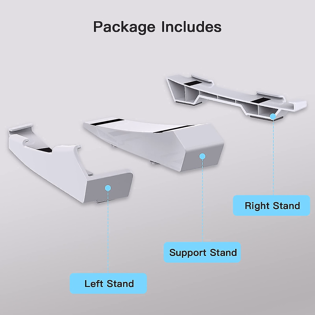NexiGo PS5 Horizontal Stand with Controller Charger, [Minimalist Design], DualSense Charging Station with Thumb Grip Kit, Compatible with PlayStation 5 Disc & Digital Editions