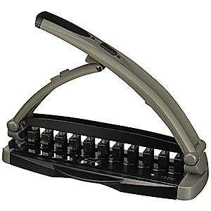 Staples Arc Desktop Paper Punch, 8-Sheet Capacity, Black & Gray