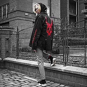 Seidarise Men's cyberpunk jacket black denim Jean Hip Hop Oversized Cropped Street wear Coat