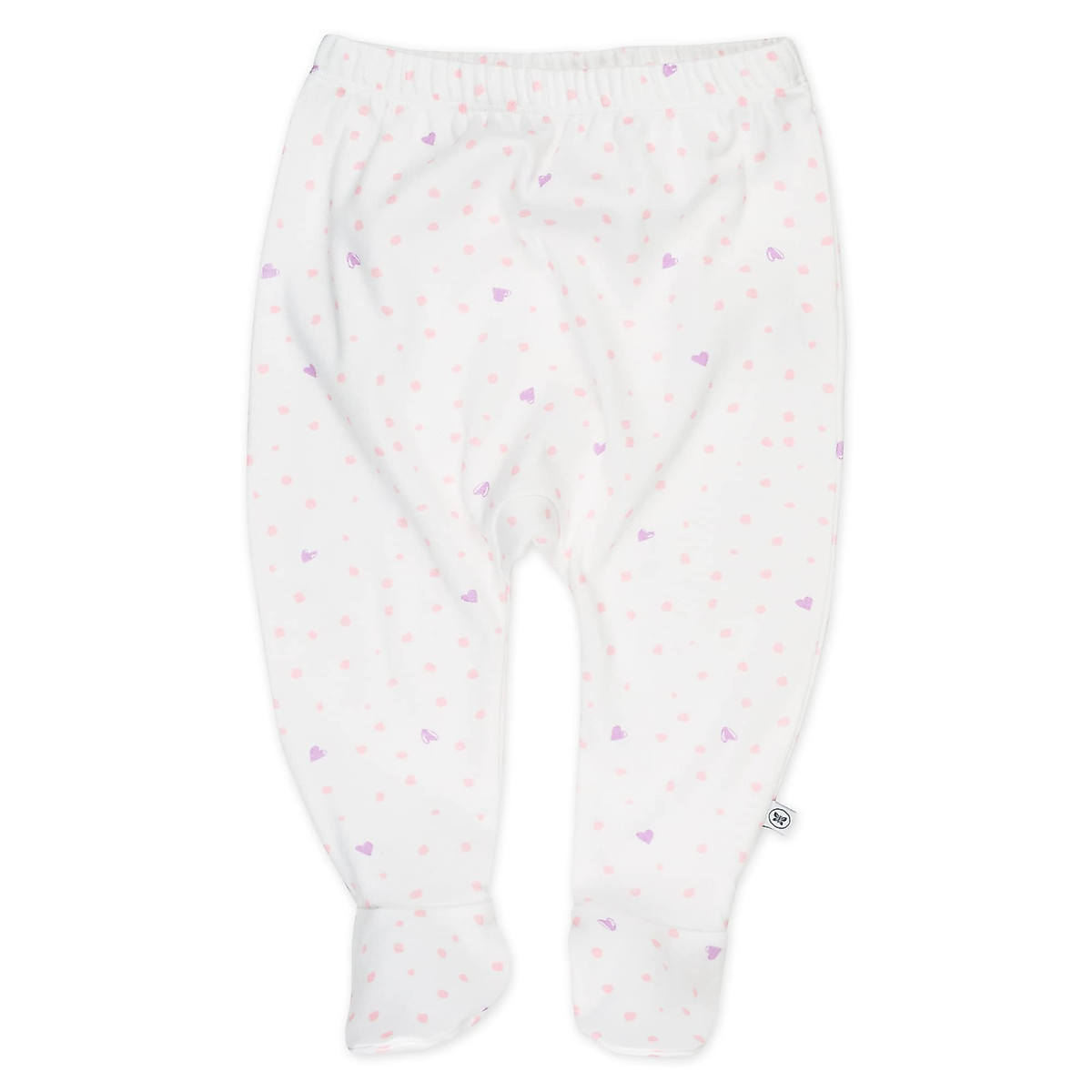 HonestBaby unisex baby 3-pack Organic Cotton Footed Harem Pants, Love Dot, Newborn US