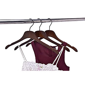 Quality Luxury Very Slim Wooden Suit Coat Dress Hangers 360 Swivel Hook (5, Brown/Espresso)