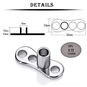 Kridzisw 14G Titanium Dermal Piercing Jewelry Diamond Dermal Tops G23 Hypoallergenic Dermal Base Opal Dermal Anchor 14 Gauge Surgical Stainless Steel Implant Medical Dermal Piercing Jewelry Women Men