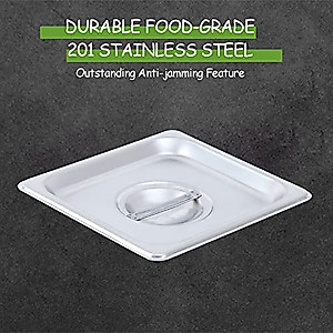 ERUPTA Stainless steel Commercial Steam table pan Lids,NSF Anti-jam GN hotel Pans Lid-1/6 catering food pan lid