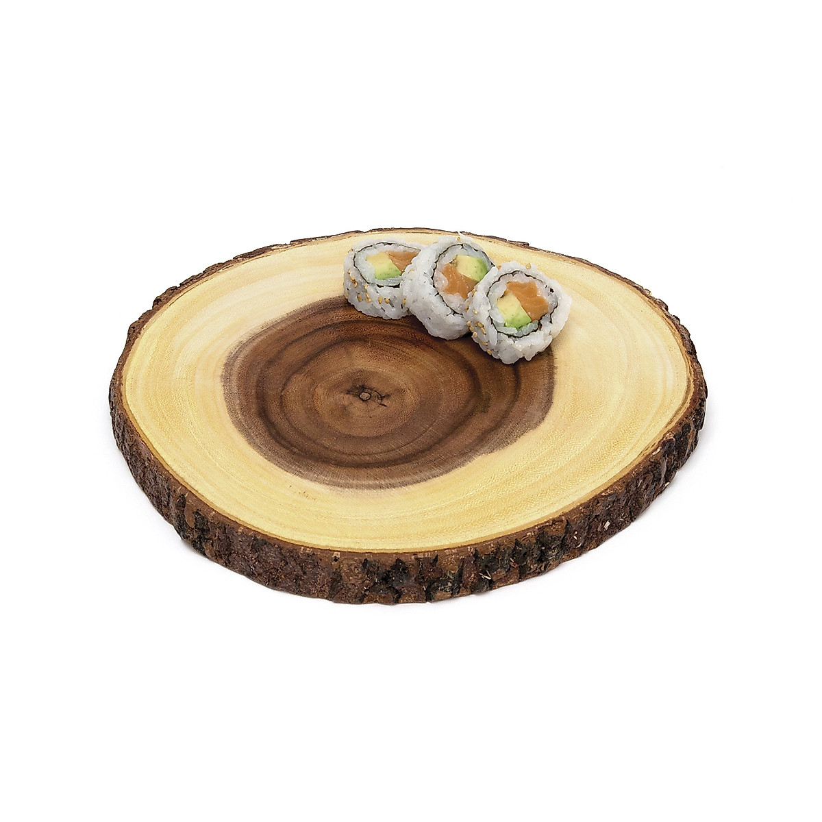 Lipper International 1040A Acacia Bark Slab Board for Serving Cheese, Crackers, and Hors D'oeuvres, Small, 8 1/2" - 9"