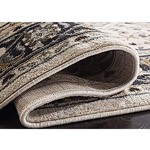 SAFAVIEH Lyndhurst Collection 4' x 6' Cream / Navy LNH334K Traditional Oriental Non-Shedding Living Room Bedroom Accent Rug