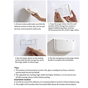 Ismeally Universal Multi-function TV Remote Control Air Conditioner Storage Box With Partitions Wall-mounted Phone Plug Holder Stand Container, Adhesive,Hole-Free,No Drilling