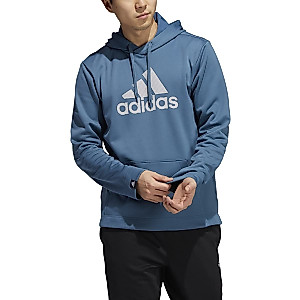 adidas Men's Game and Go Big Badge of Sport Hoodie, Orbit Indigo/Orbit Indigo, Large