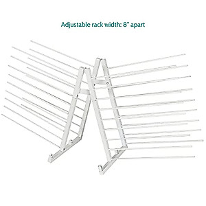 OFFICEROO Art Drying Rack Canvas Storage - 18 Shelves Ladder Rack, Foldable, Adjustable Width