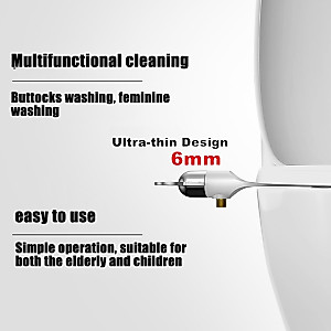MZDYMX Phito Bidet Toilet Seat Dual Nozzle, Airlando Smart Toilet Flusher,Non-Electric Dual Nozzles Bidet Attachment for Toilet,Toilet Seat Bidet Mechanical Flusher 2 Modes(1*Single Cold)