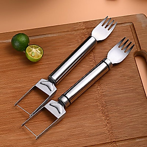 2-in-1 Stainless Steel Fruit Cutter, 2024 Upgrade Watermelon Slicer Cutter Summer Watermelon Fruit Cutting Fork, Stainless Steel 2-in-1 Watermelon Fork Slicer for Home Kitchen Gadget (1 Pcs)