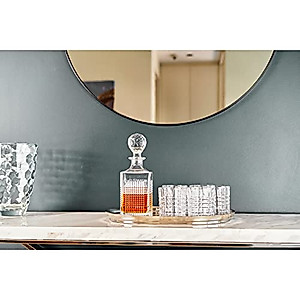 Nou Living Crystal Whiskey Decanter Set with Glasses – Whisky Decanter & Glass Set of 6 – Whiskey Decanter Sets for Men – 11 Pc Whiskey Gift Set - Crystal Liquor Decanters for Alcohol, Bourbon