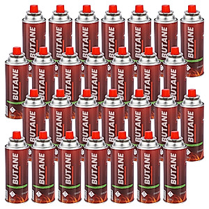 Butane Fuel Canister – NEW Model -Smart Safer Self Sealing Nozzle Technology (28 PACK)