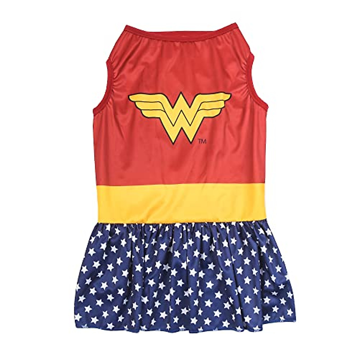 DC Comics Wonder Woman Dog Costume Large | Best DC Comics Wonder Woman Halloween Costume for Large Dogs | Official Wonder Woman Dog Costume for Pets Halloween Red