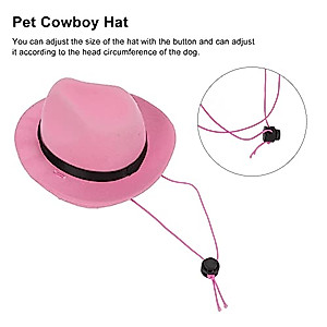 Pet Cowboy Hat, Cowboy Dog Hat Comfortable Polyester for Festival for Cats Pink