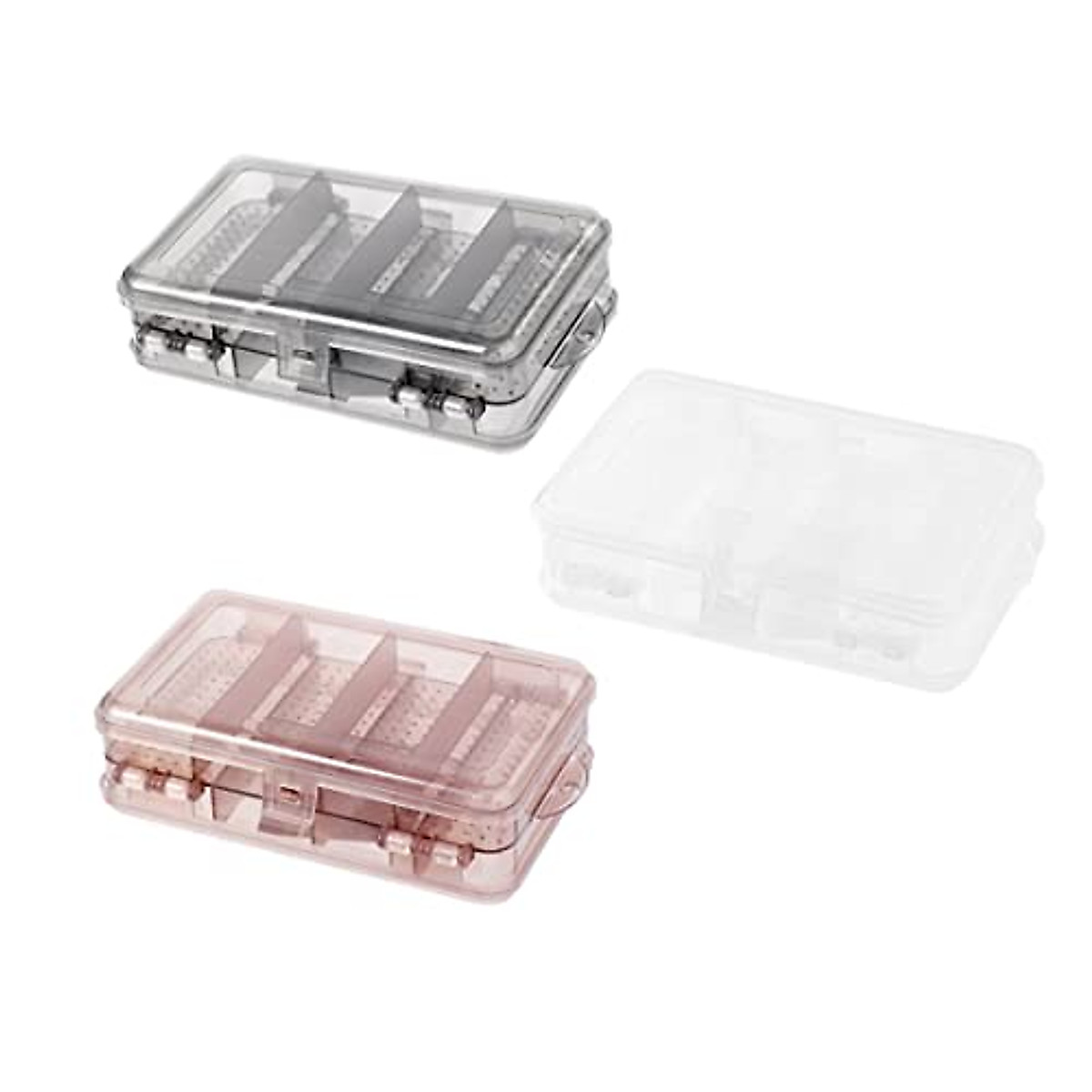AEIOFU Jewelry Organizer Box Clear Plastic Dividers Crafts Storage Tool Transparent Brown Grids Storage Box Plastic Jewelry Box Nail Art Storage Box.