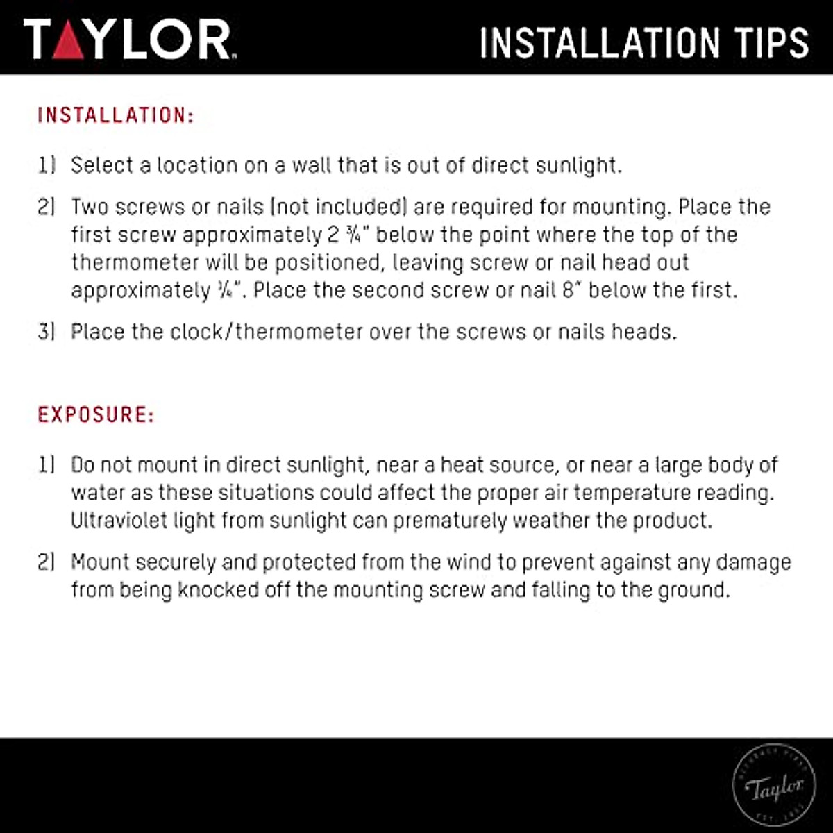 Taylor Flamingo Poly Resin Indoor and Outdoor Clock and Thermometer, 14 Inch, Multi-Color