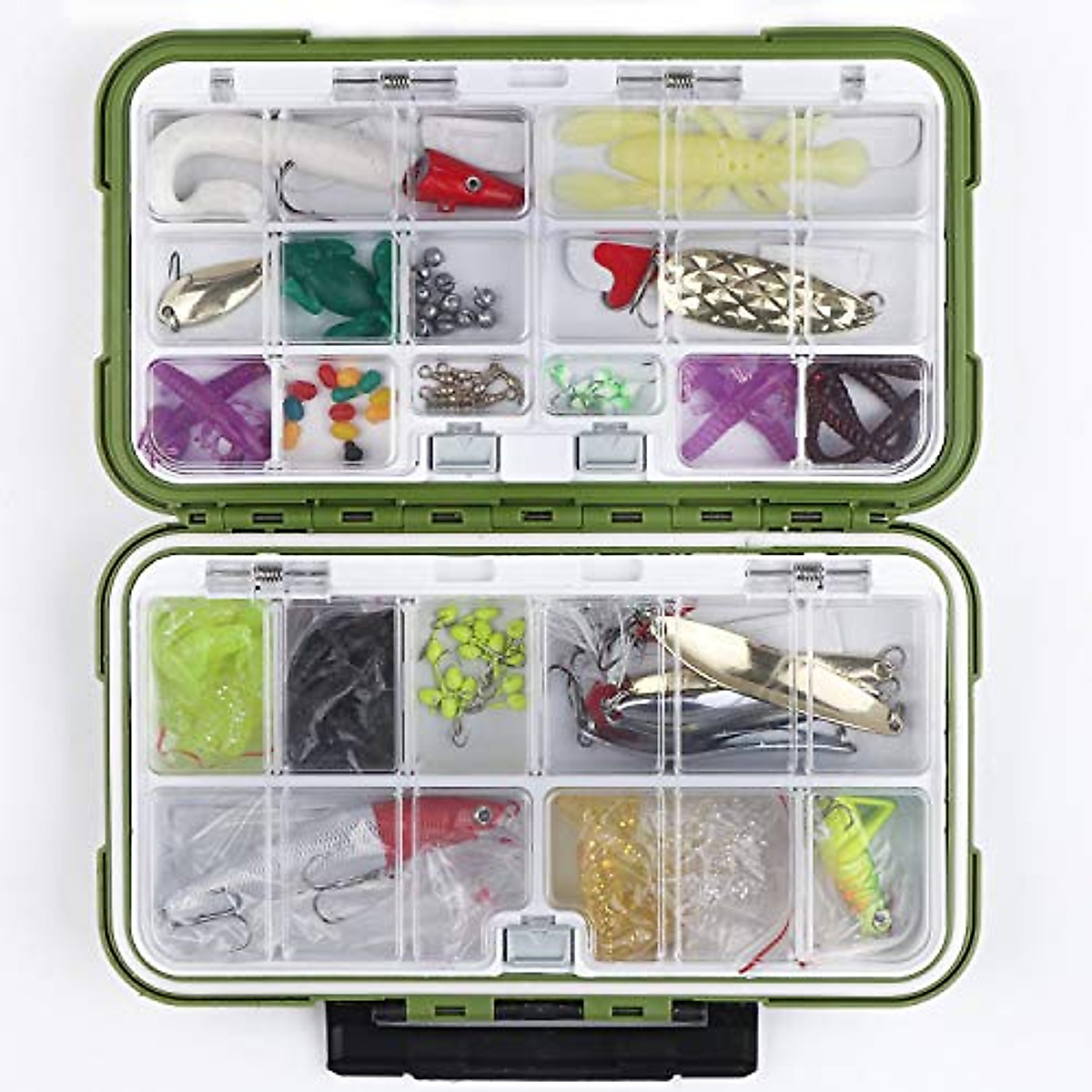 Goture Small Tackle Box, Waterproof Fishing Lure Boxes, Storage Case Bait Plastic Accessories Containers Green SMALL 7.8'' X 4.2'' X 1.8''