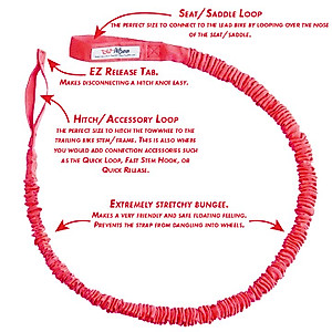 TowWhee - The Original Bike Bungee Tow Rope for Kids | MTB & Cycling Stretch Pull Strap for Riding Further with Your Child | Compatible with Any Bicycle