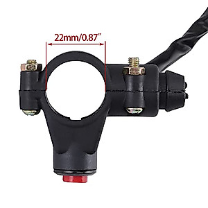 WOOSTAR 7/8" 22mm Handlebar 2 Wire Tether Kill Switch Replacement for 110cc 125cc Taotao Dirt Pit Bike ATV 4 Wheeler Quad Trail Bike