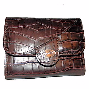 Buxton STELLA Embossed Croco Double Cardex Women's Wallet, Chocolate Truffle